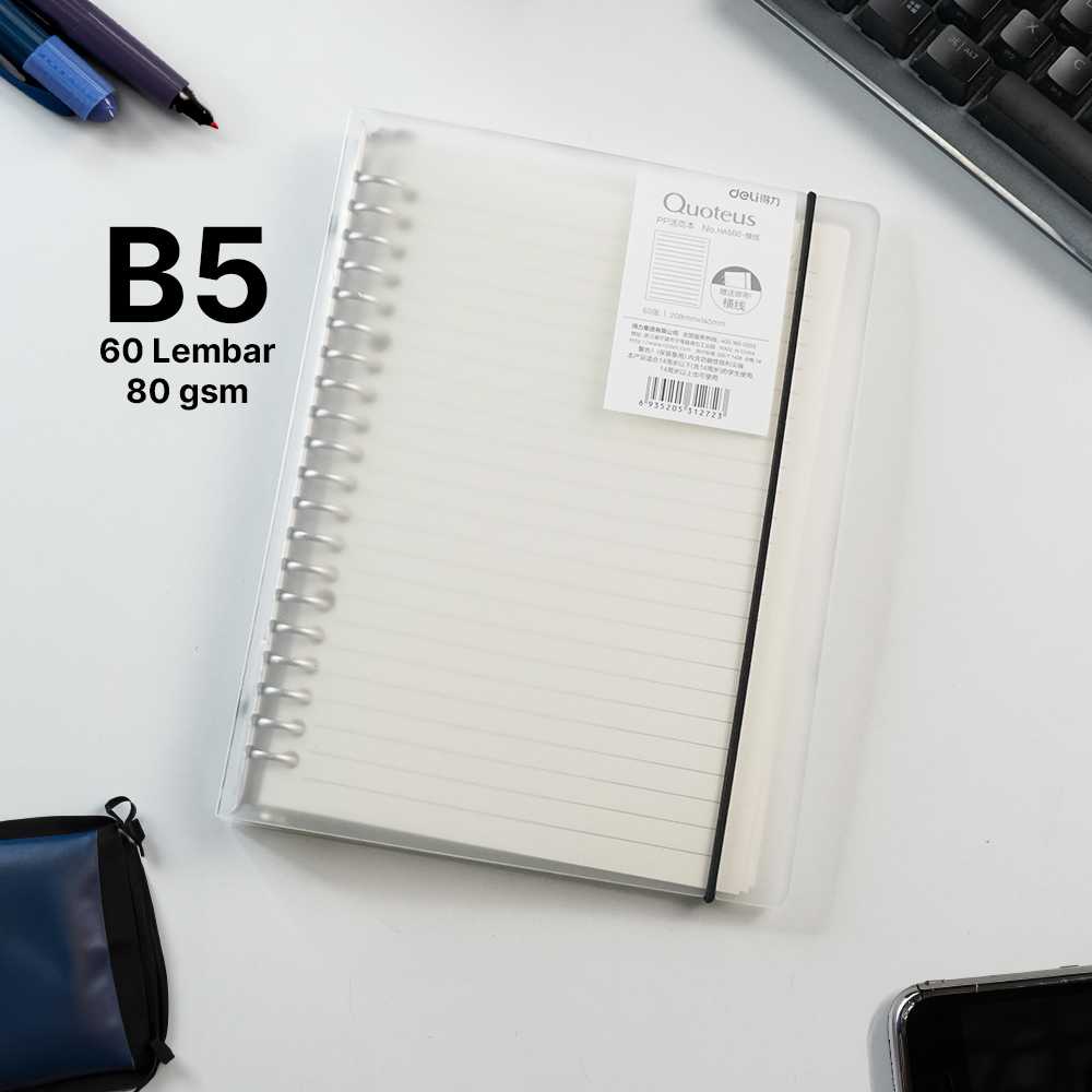 Jual Deli Buku Binder Catatan Notebook Loose Leaf Book 60 Sheets
