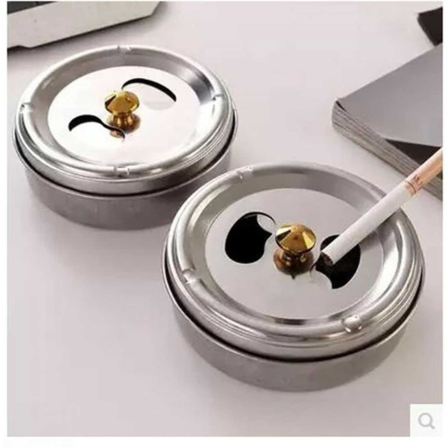 Jual PEIXING Asbak Rokok Portable Rotation Enclosed Stainless