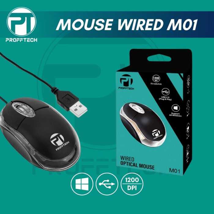Jual Profftech M01 Wired Optical Mouse Optik Cable USB | Jakmall.com