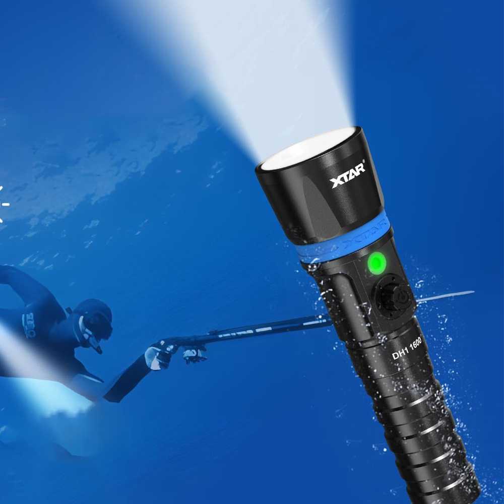 Jual XTAR Senter Selam Diving Flashlight LED High Beam IPX8 1600