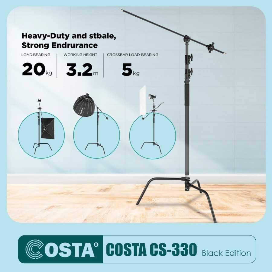Jual COSTA CS-330 C-Stand Light Stainless Steel With Boom Arm