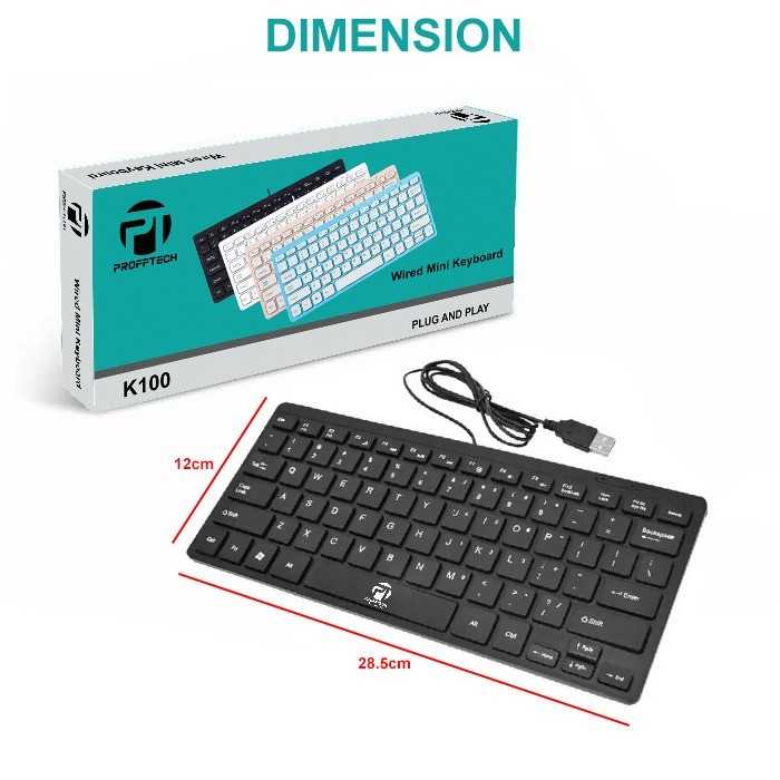 Jual Profftech KP-100 Keyboard Mini Kabel USB | Jakmall.com