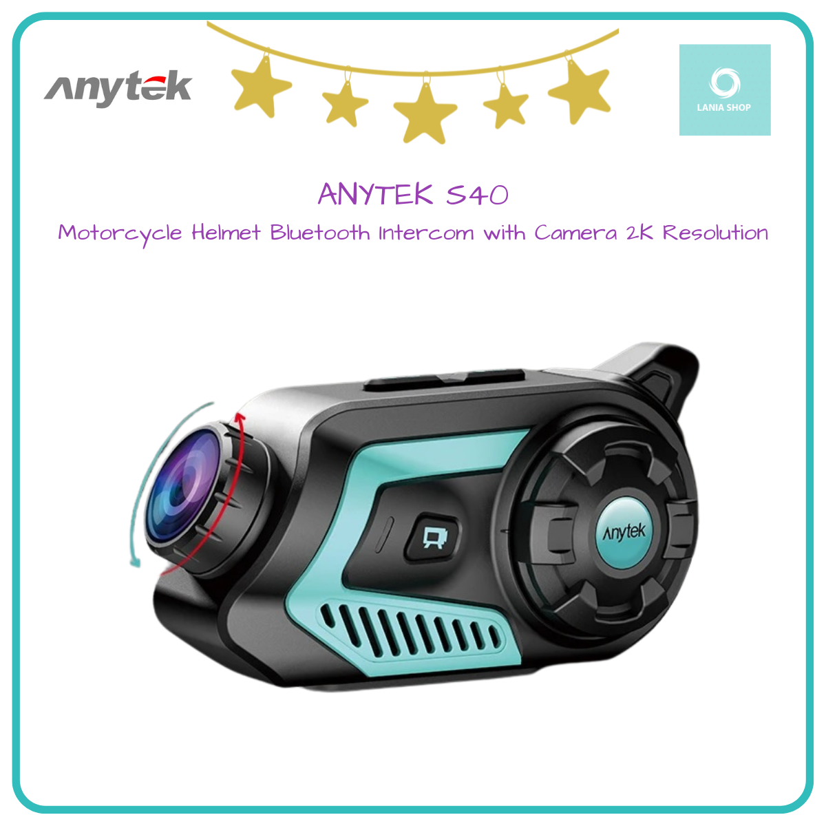 Jual ANYTEK S40 - Motorcycle Helmet Bluetooth Intercom Recorder