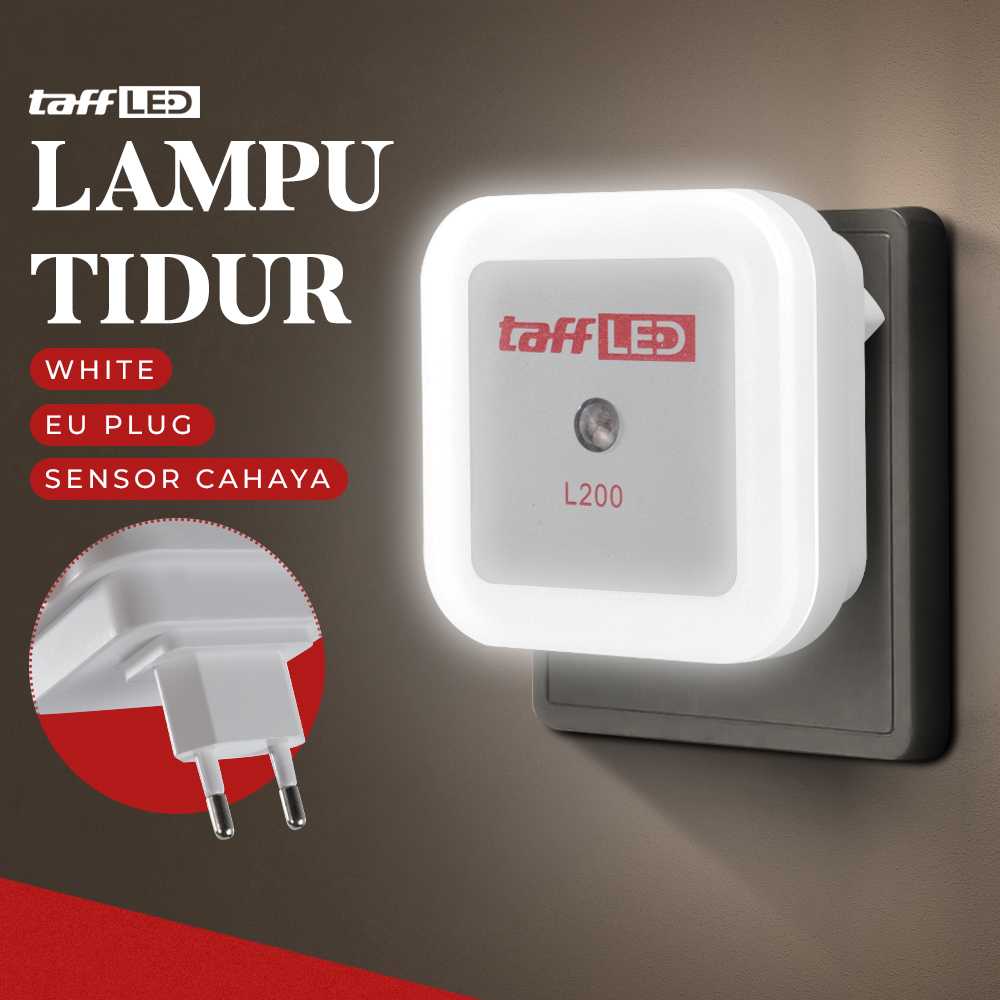 Jual TaffLED Lampu Tidur LED EU Plug Sensor Cahaya Cool White