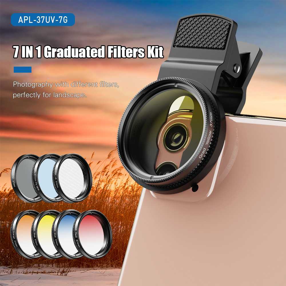 Jual APEXEL Lensa Filter Kamera Smartphone ND CPL 7in1 37mm with