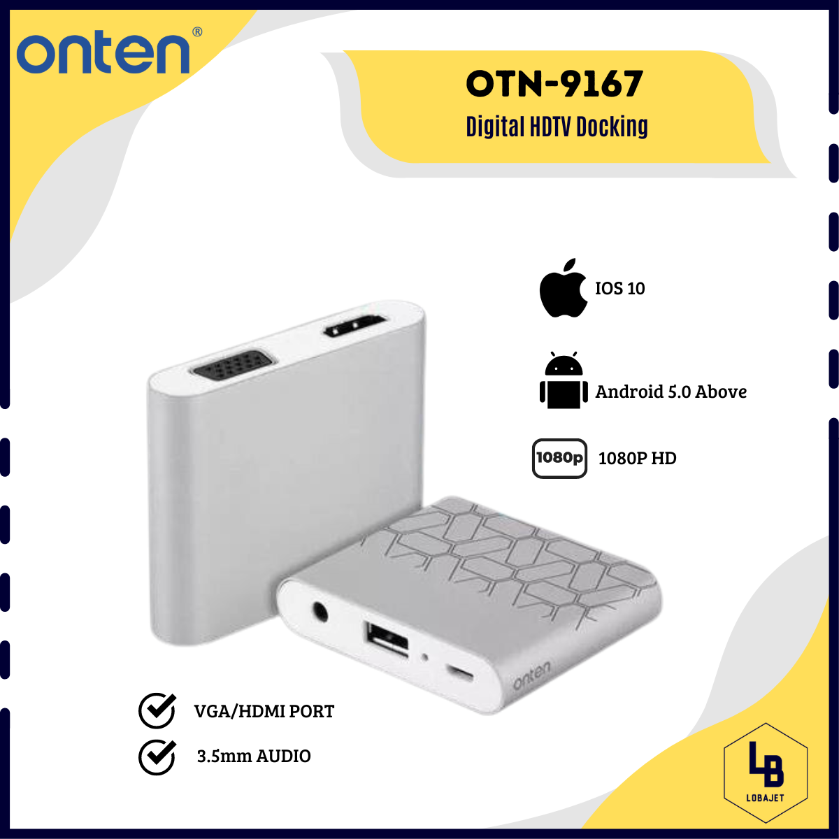 Jual ONTEN OTN-9167 - Digital HDTV Docking for Apple and Android