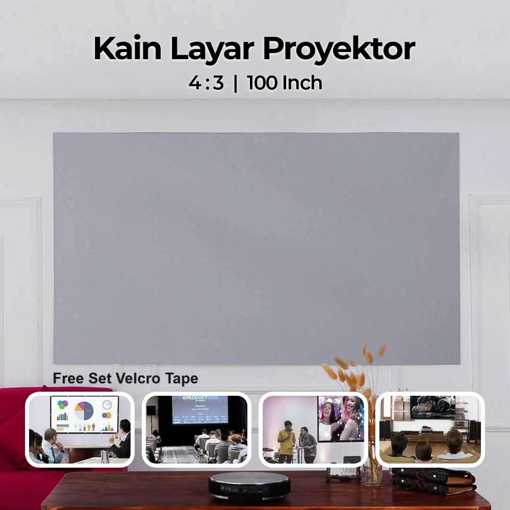Jual MESEVEN Kain Layar Proyektor 4:3 Anti-Light Ambient Screen