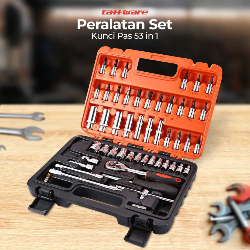 Jual Taffware Peralatan Set Kunci Pas Professional Tools 53in1