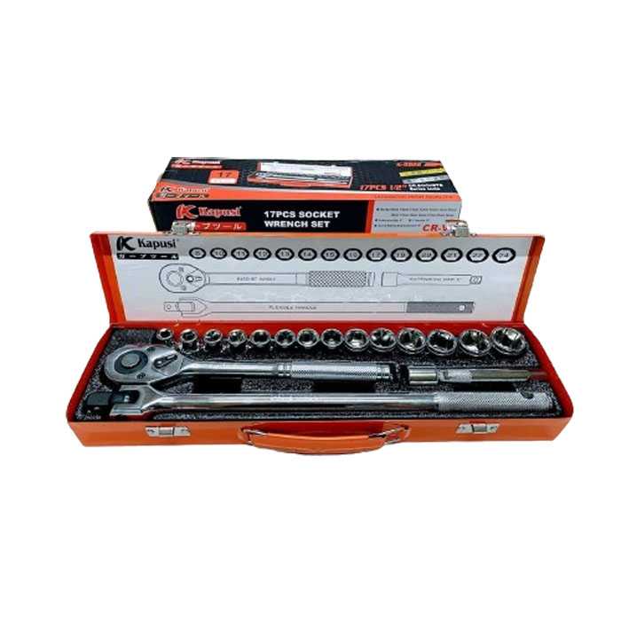 Jual Kapusi K-9822 Kunci Sok 17 Pcs Shock Socket Wrench Set 1/2