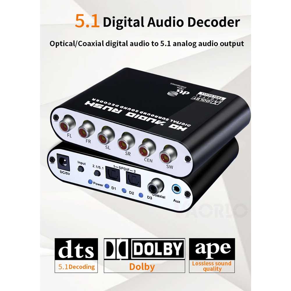 Jual Digital Surround Decoder to Active Speaker 5.1 Converter
