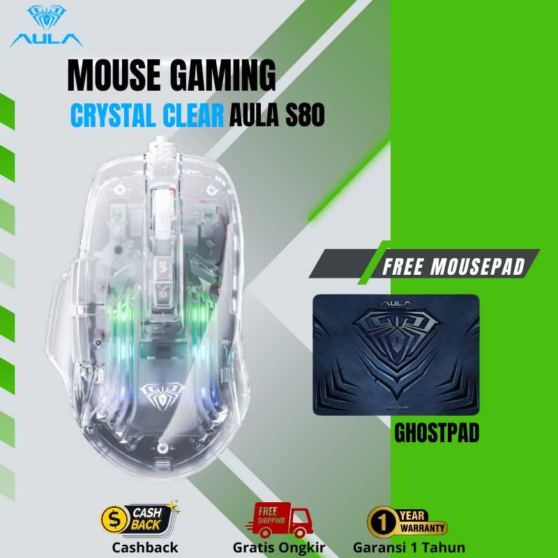 Jual Terbaru AULA S80 Transparent Wired Gaming Mouse RGB | Jakmall.com