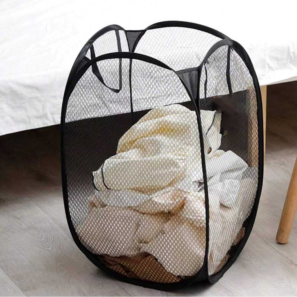 Jual Laundry Bag Keranjang Pakaian Kotor Jaring Lipat uk 30cm