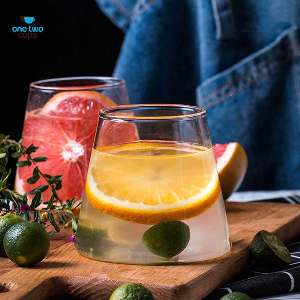 Jual One Two Cups Gelas Kaca Aesthetic Kopi Teh Mountain Shape