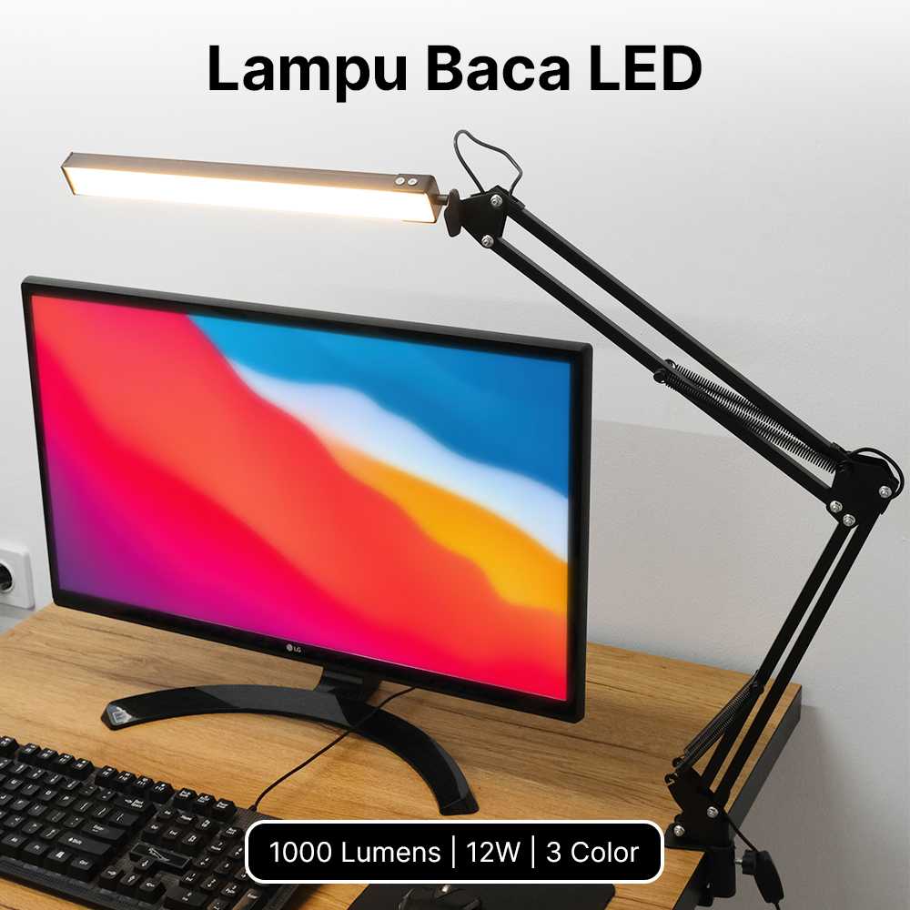 Jual TaffLED Lampu Baca LED Reading Desk Lamp 1000 Lumens 12W 3