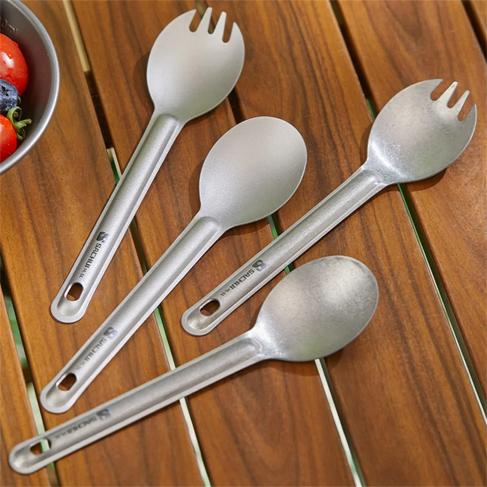 Jual SACHUI Spork Alat Makan Outdoor Camping Titanium Long