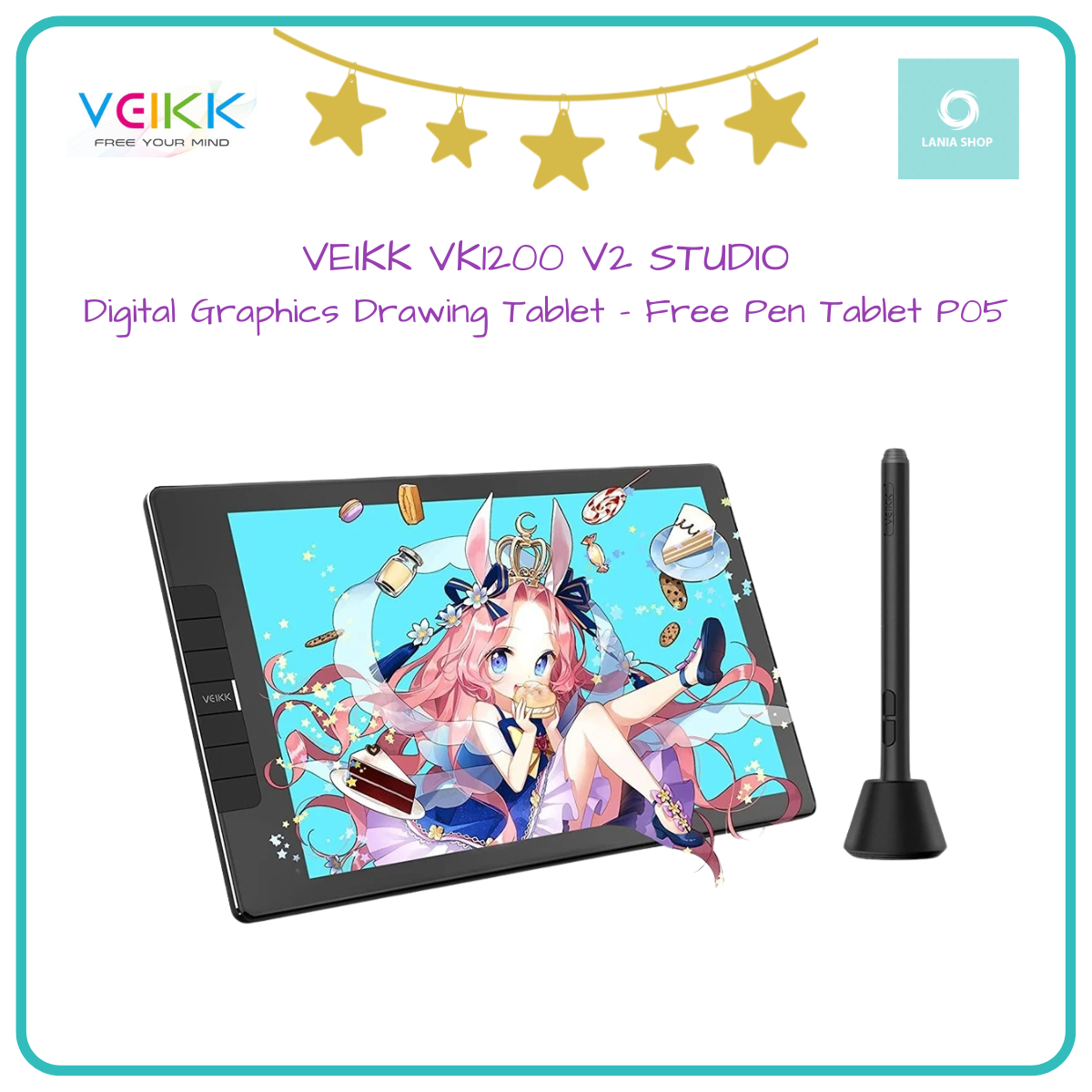 Jual VEIKK VK1200 V2 STUDIO - Digital Graphics Drawing Tablet