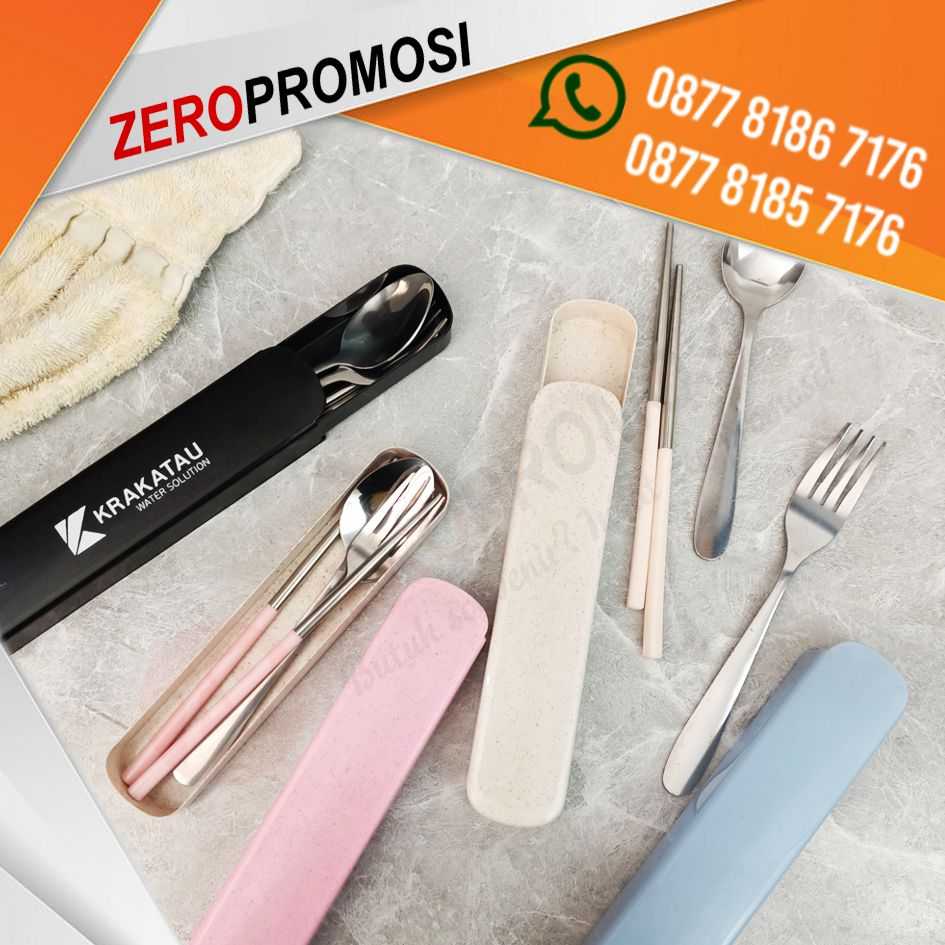 Jual Souvenir Set Peralatan Makan Stainless Steel Custom | Jakmall.com