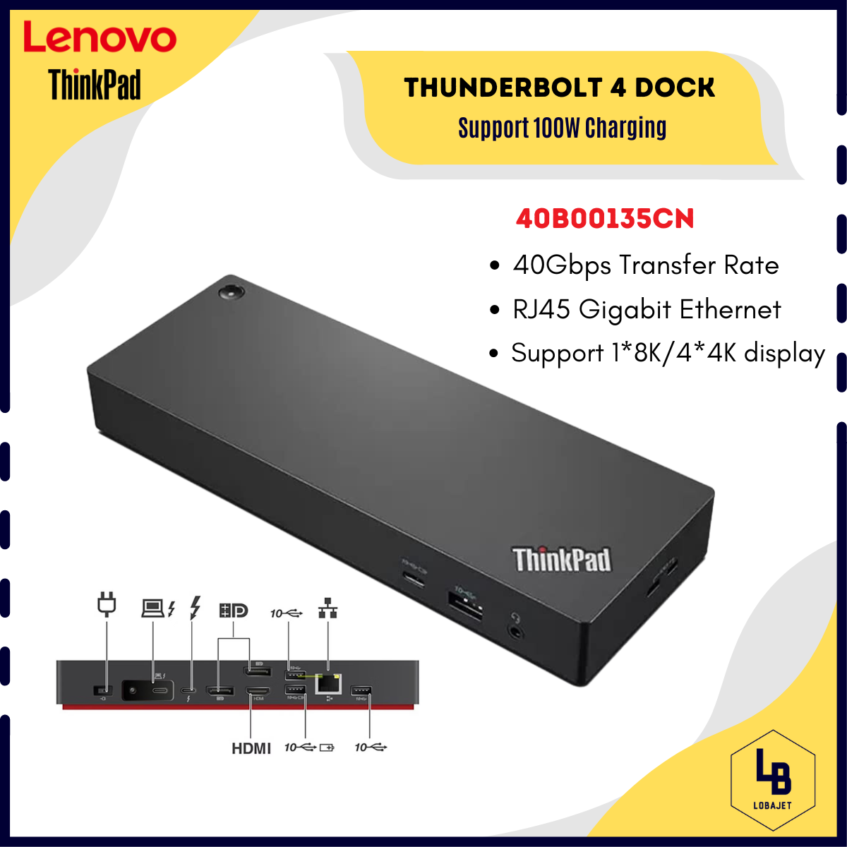 Jual LENOVO ThinkPad Universal Thunderbolt 4 Dock - 40B00135CN