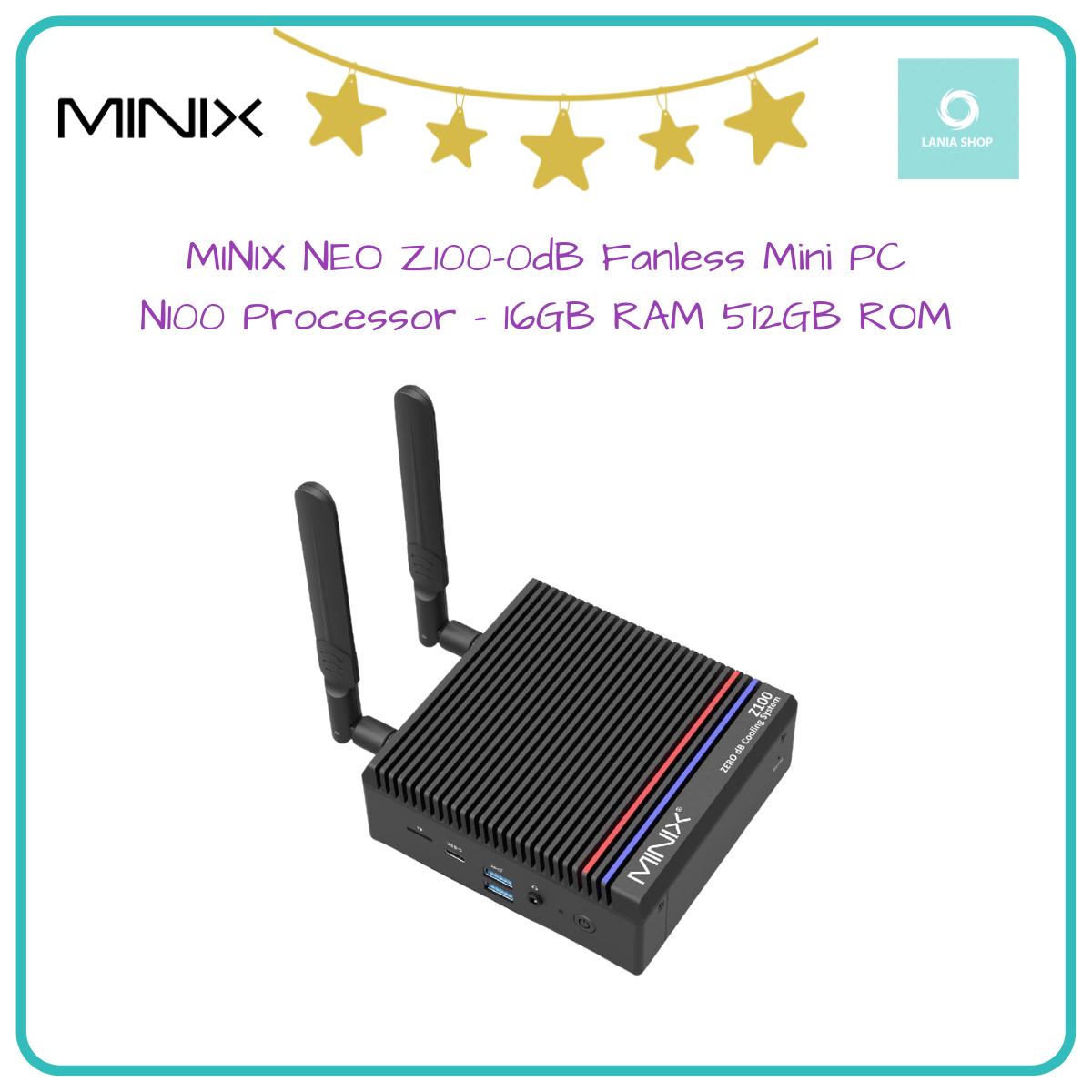 Jual MINIX NEO Z100-0dB Fanless Mini PC N100 Processor - 16GB