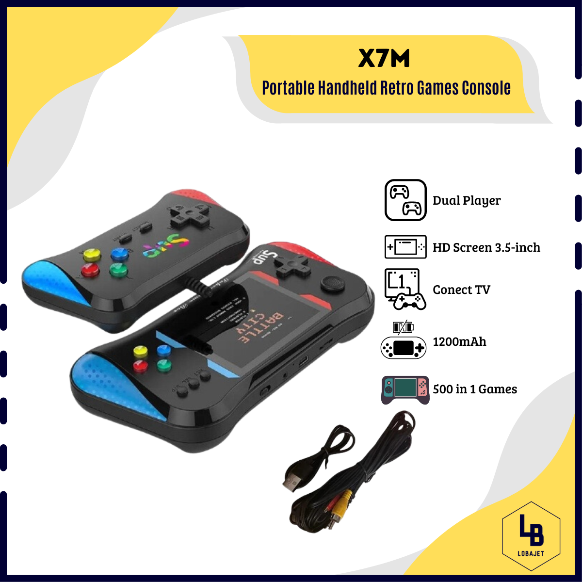 Jual X7M - Portable Handheld Retro Games Console 500 in 1