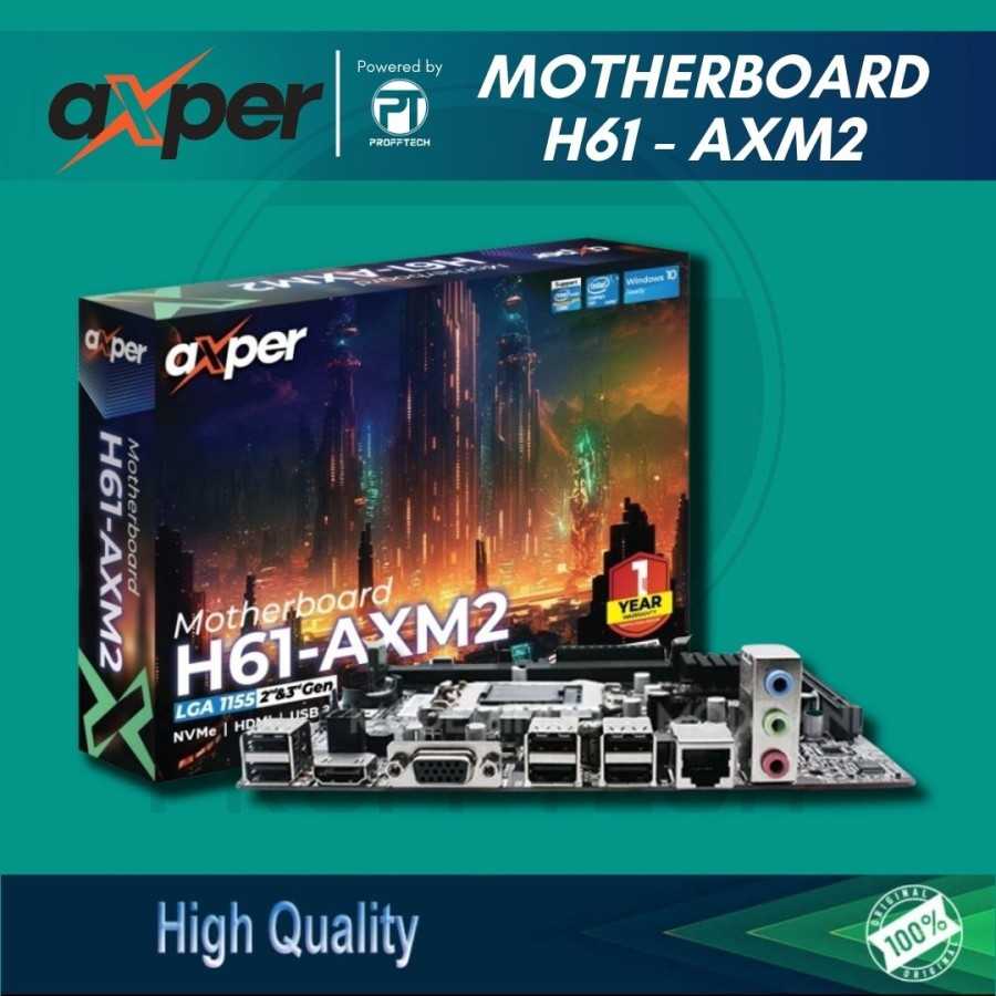 Jual Axper H61-AXM2 Motherboard LGA 1155 DDR3 NVMe HDMI USB 3
