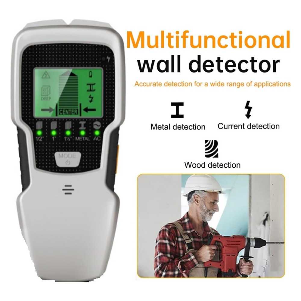 Jual Tucuxi Detektor Logam Kayu 5 in 1 Wall Scanner Alarm LCD