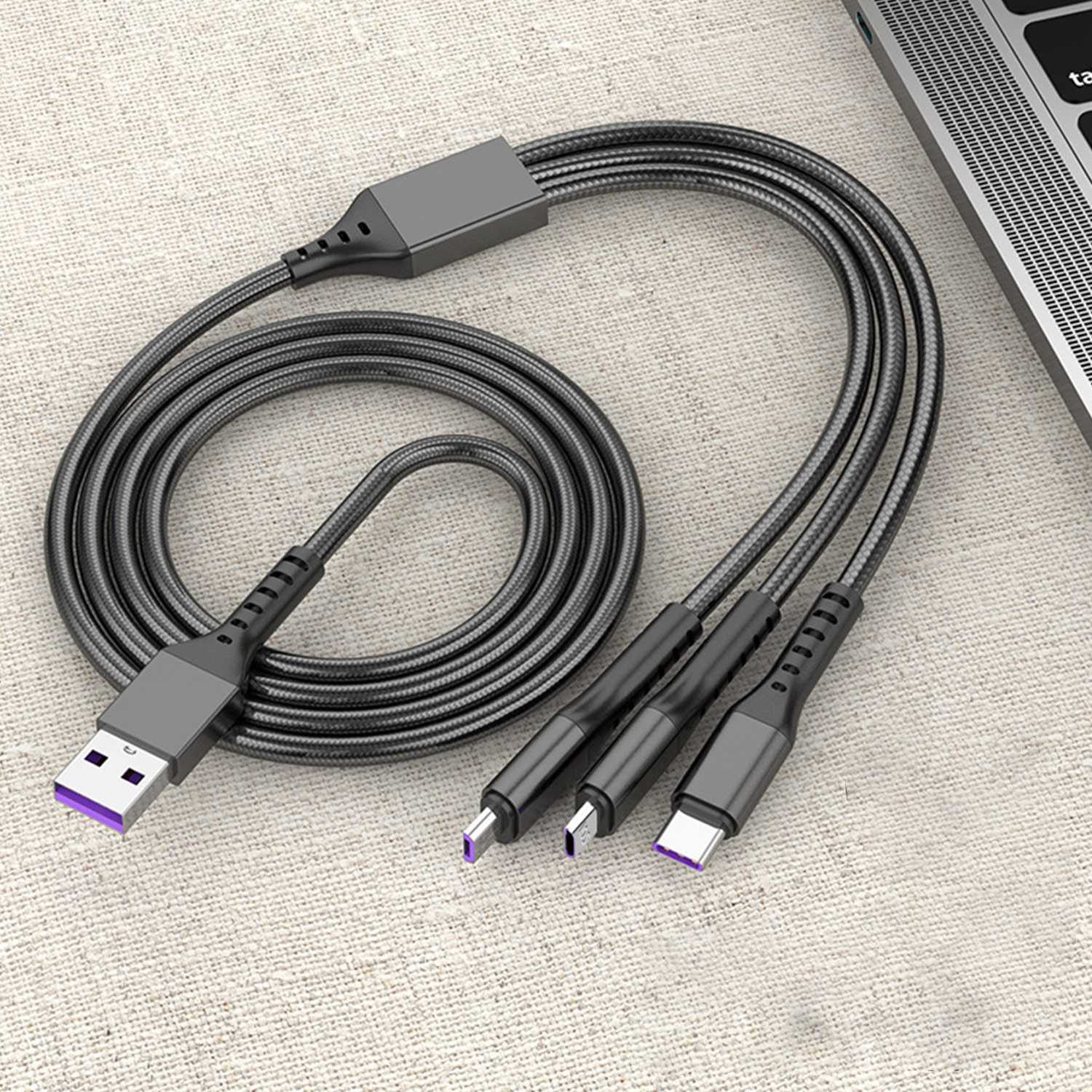 Jual TKEY Kabel Data 3in1 USB Type C Micro Lightning Fast