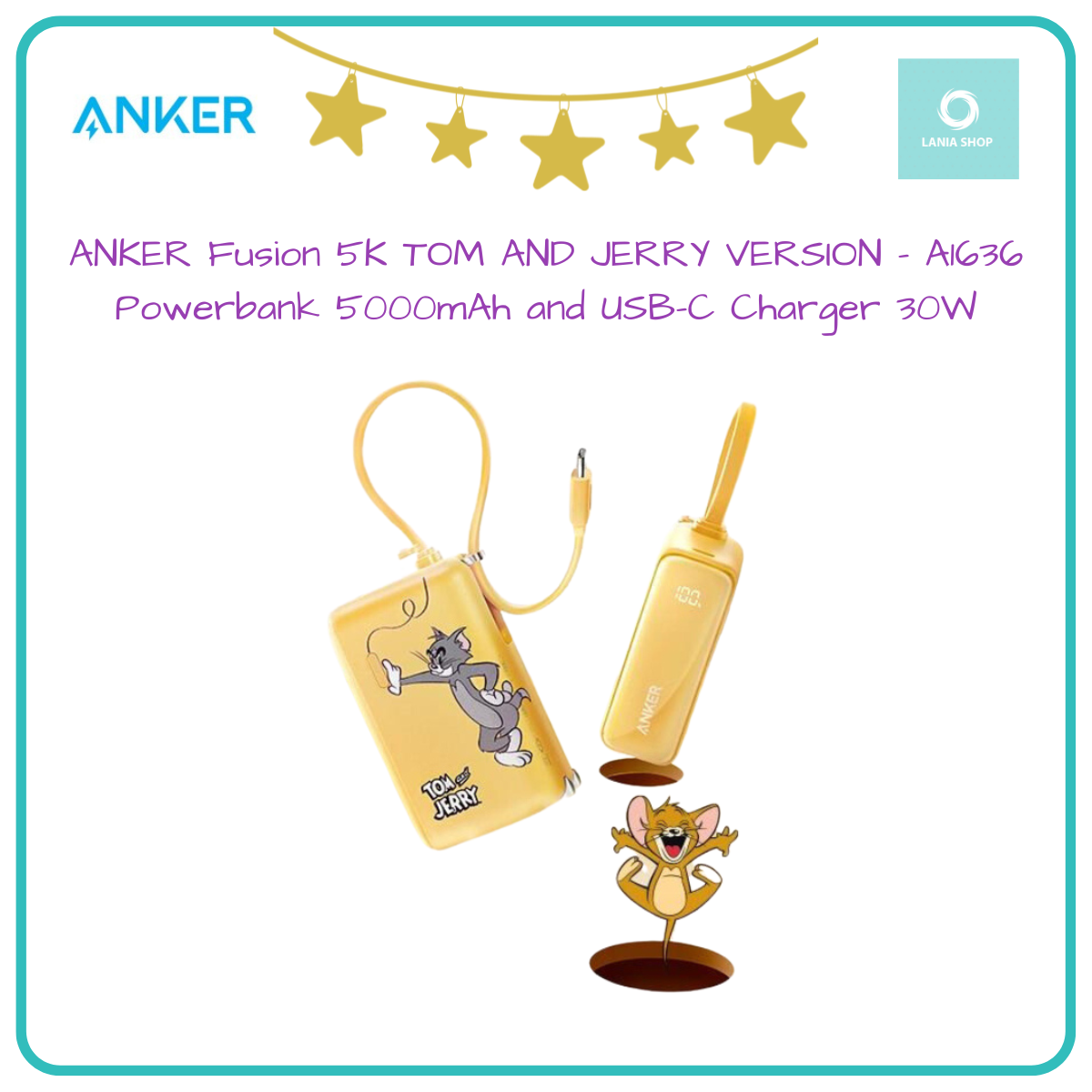 Jual ANKER Fusion 5K TOM AND JERRY VERSION - Powerbank 5000mAh