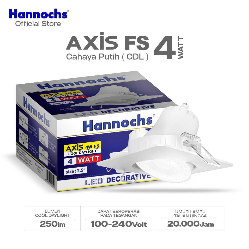 Jual Hannochs Lampu Downlight LED Axis 4 Watt FS Cahaya Putih