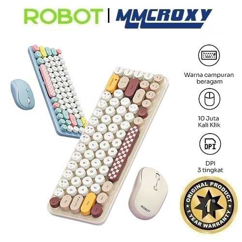 Jual Robot KM3600 Keyboard Mouse Wireless Combo Set 2.4G Stylish