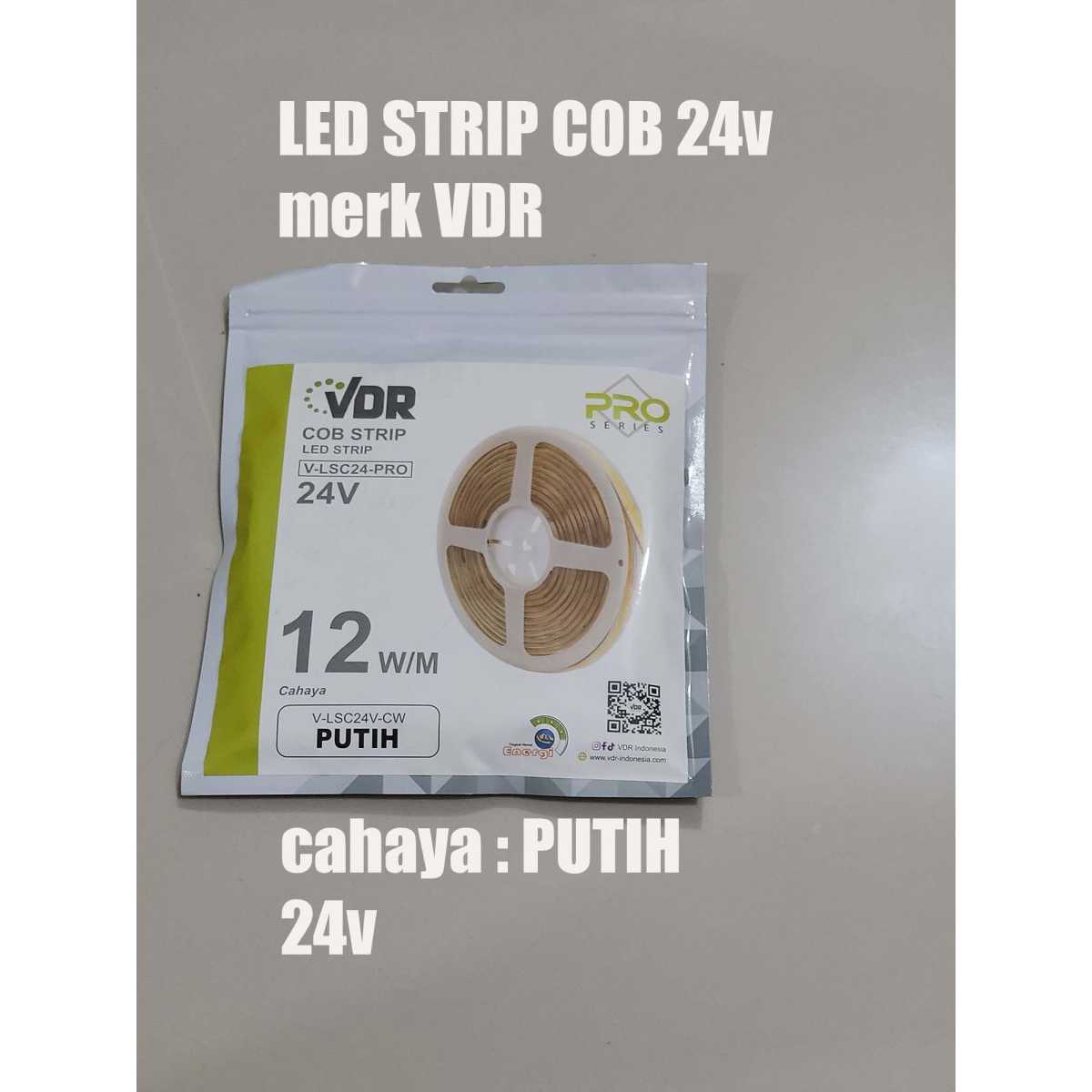 Jual VDR 24v lampu led strip cob DC 5 meter pro series IP33