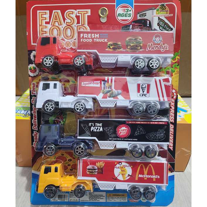 Jual MAINAN MOBIL TRUK FAST FOOD DELIVERY ISI 4PCS | Jakmall.com