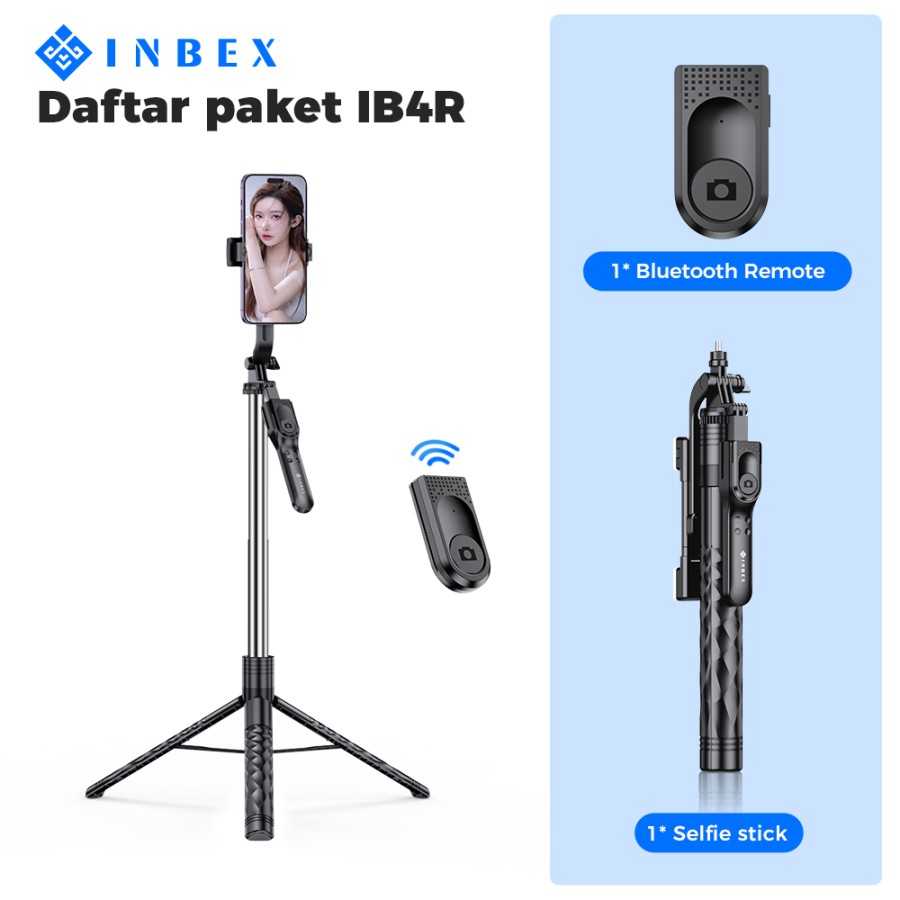 Jual INBEX IB4R Mini Tripod Selfie Stick 173cm with Bluetooth