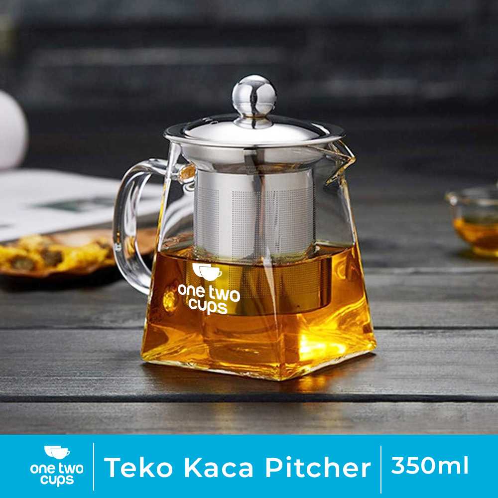 Jual One Two Cups Teko Teh Kaca Saringan Tahan Panas Api Infuser