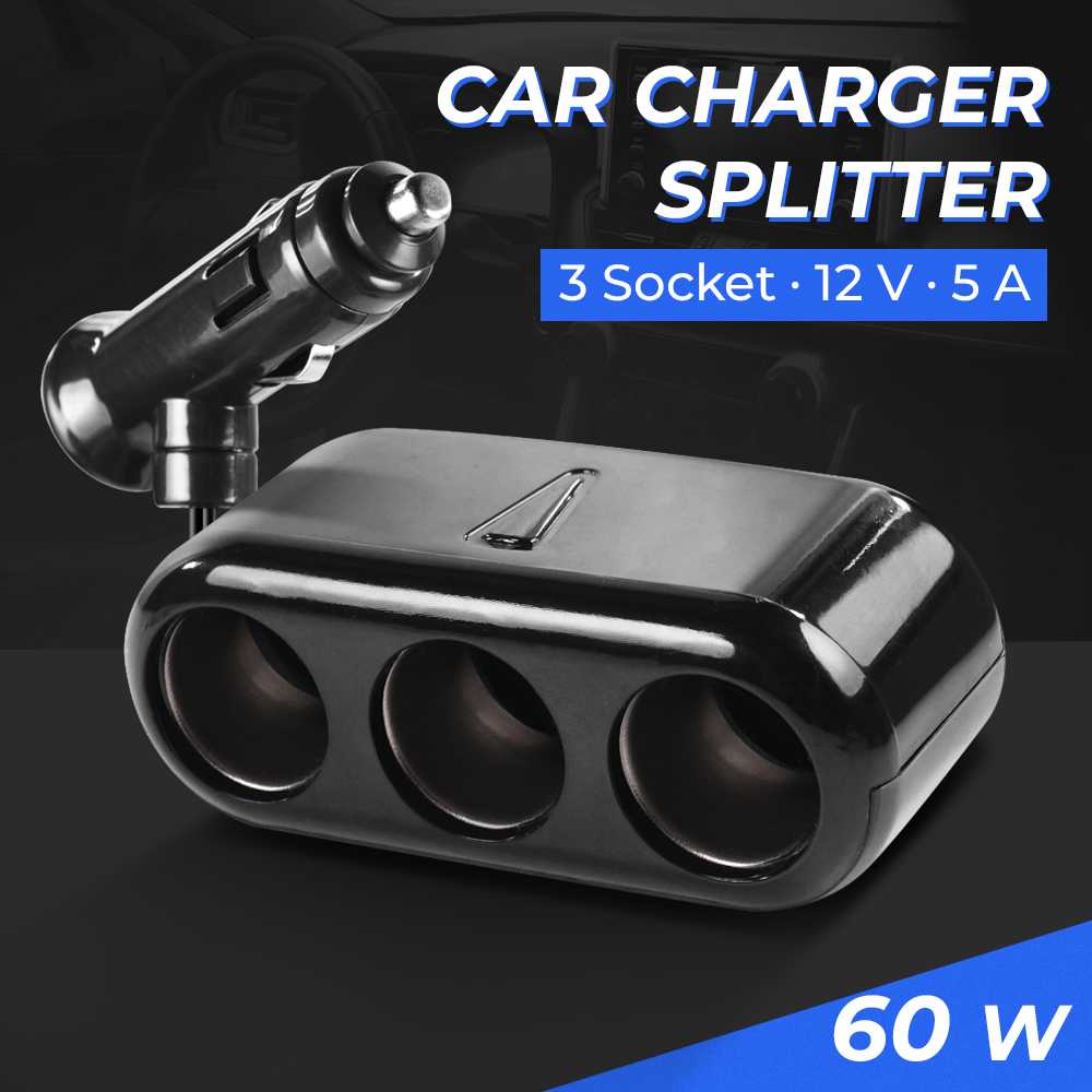 Jual CHOGUS Car Charger Mobil 3 Cigarette Lighter Port 12V 5A