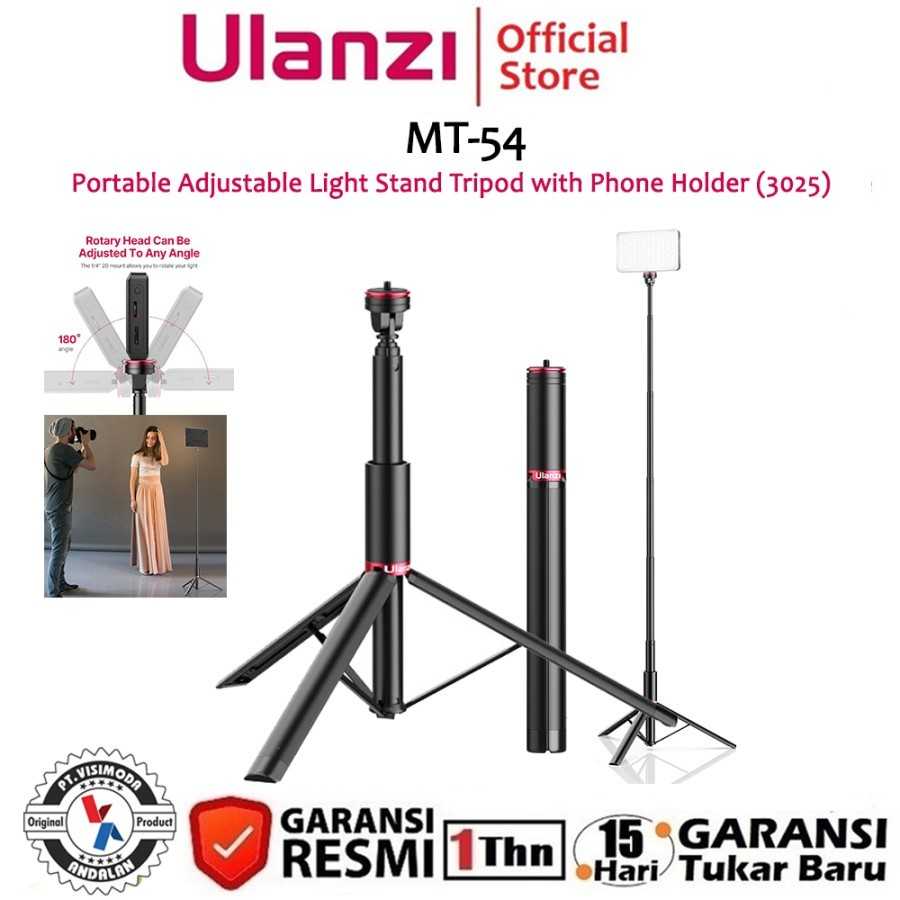 Jual Ulanzi MT-54 Metal Extendable Tripod Light Stand with Phone