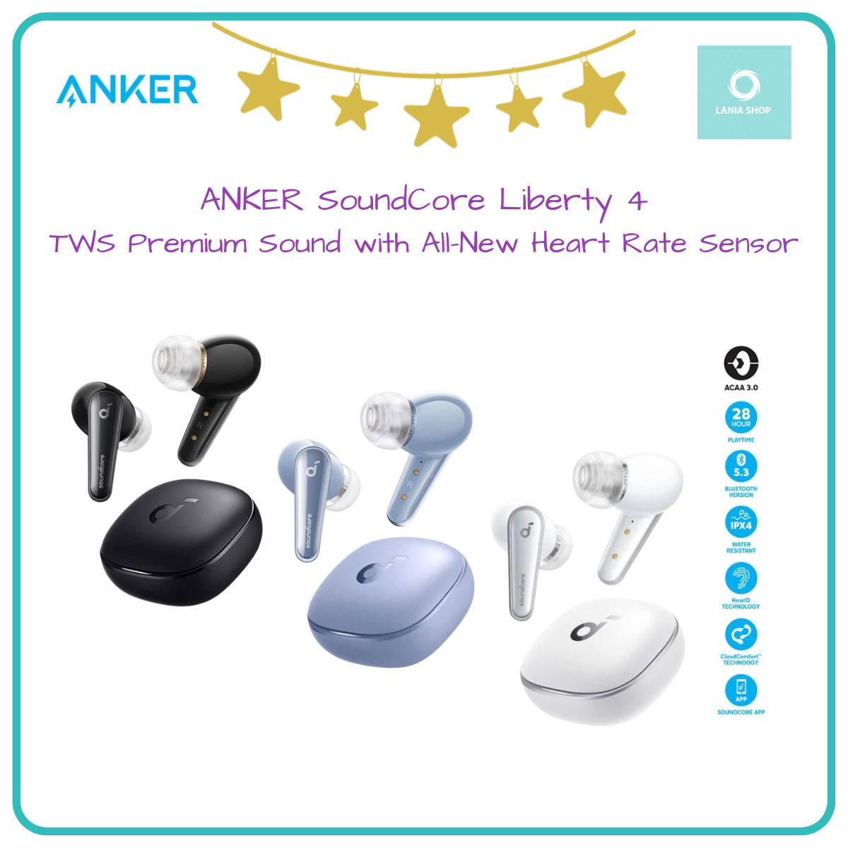 Jual ANKER SoundCore Liberty 4 - TWS Premium Sound with All-New