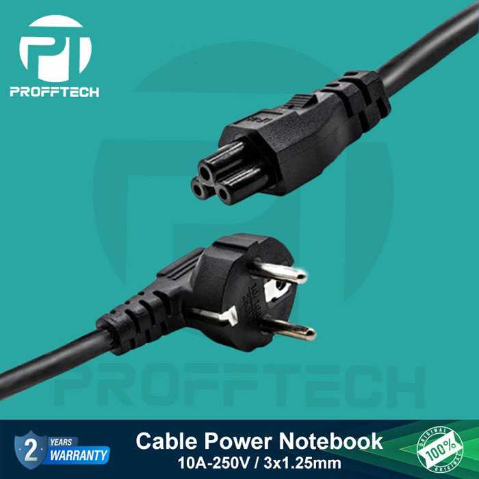 Jual Profftech Kabel Power Notebook Adaptor 3 Lubang 1.8 Meter