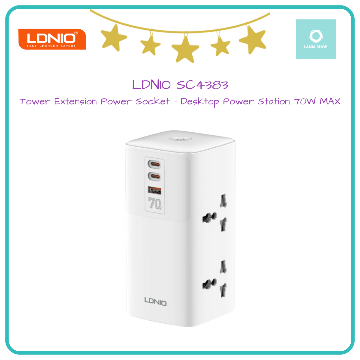 Jual LDNIO SC4383 - Tower Extension Power Socket - Desktop Power