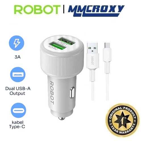 Jual Robot RT-C10 Car Charger Suit Dual Port Safe Fast Charging