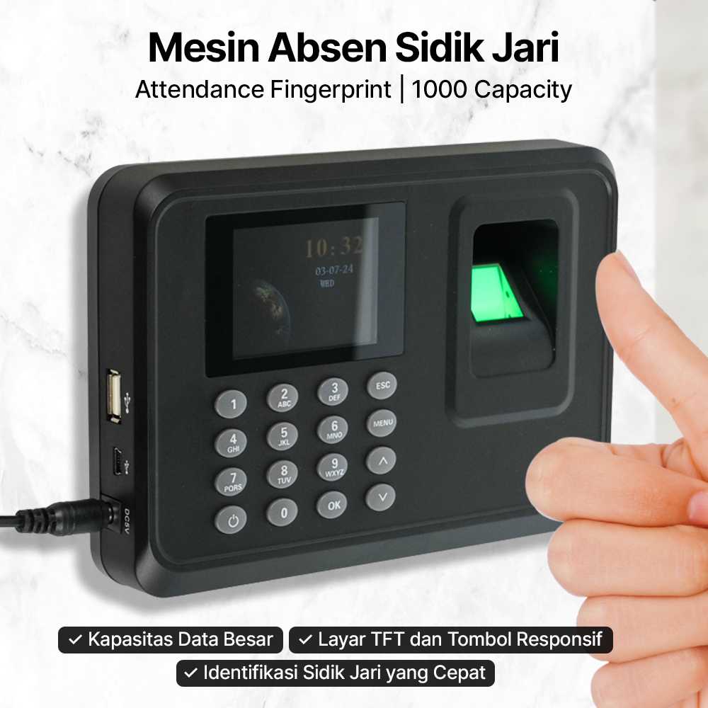 Jual DANMINI Mesin Absen Sidik Jari Attendance Fingerprint 1000