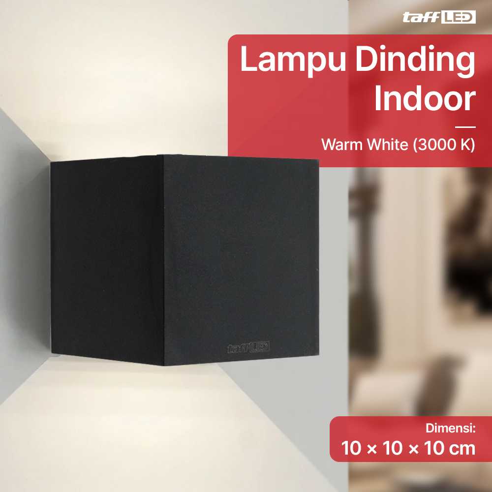 Jual TaffLED Lampu Dinding Hias LED Indoor Square Plastic Warm
