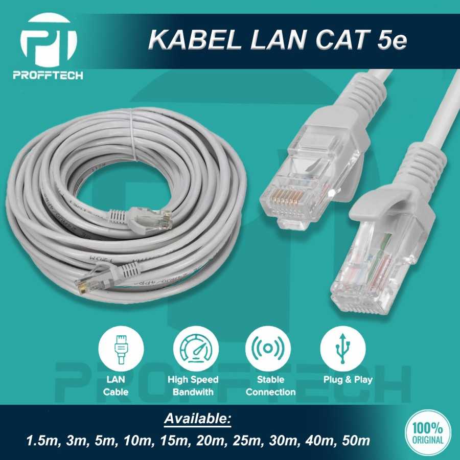 Jual Profftech Kabel LAN Cat 5e 1.5 Meter UTP | Jakmall.com