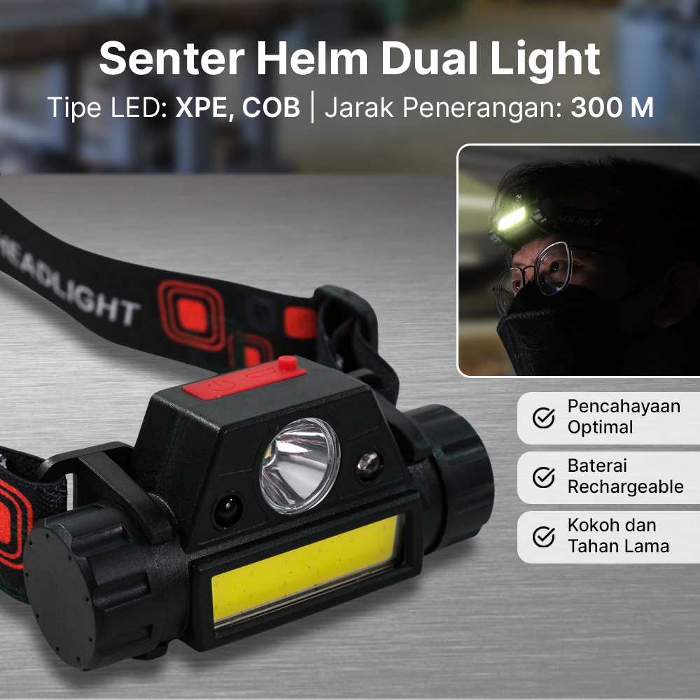 Jual TRUSOXIN Lampu Senter Helm Las COB XPE Dual Light | Jakmall.com