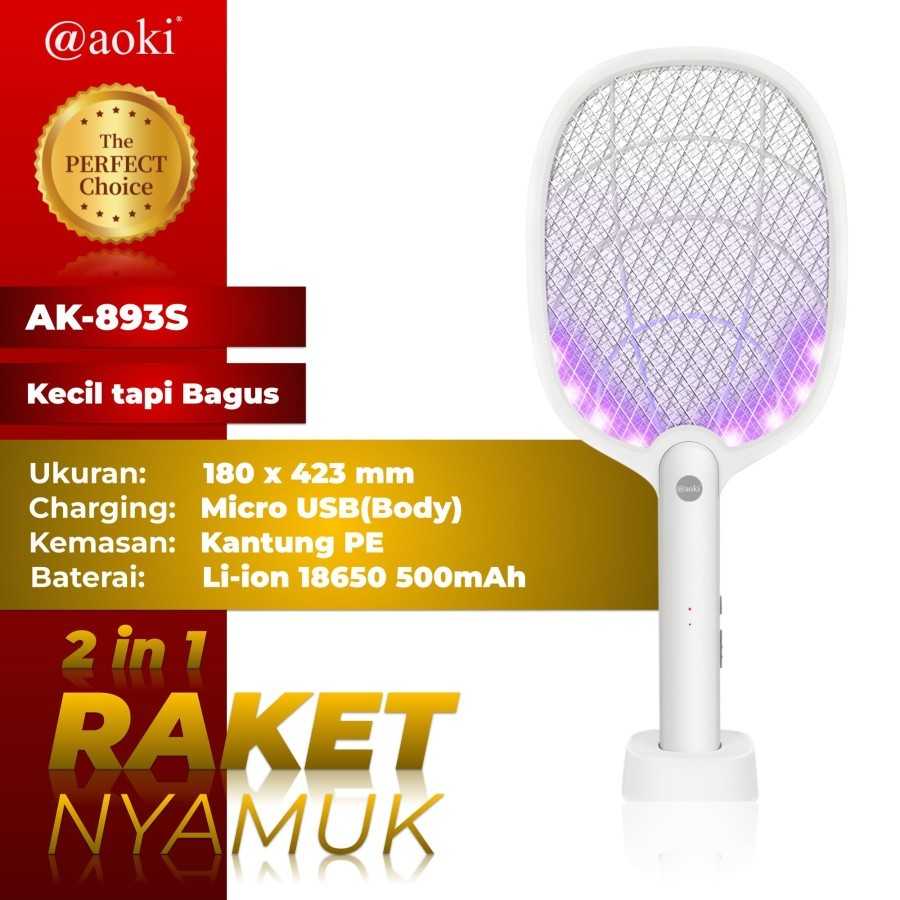 Jual AOKI AK-893S RAKET NYAMUK CANGGIH EFEKTIF 2in1 INSECT