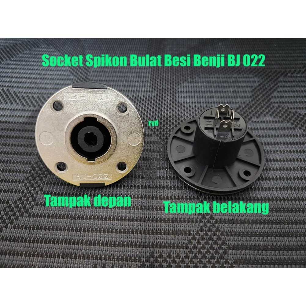 Jual Socket Spikon Bulat Besi Benji BJ 022 Soket Speakon bj-022