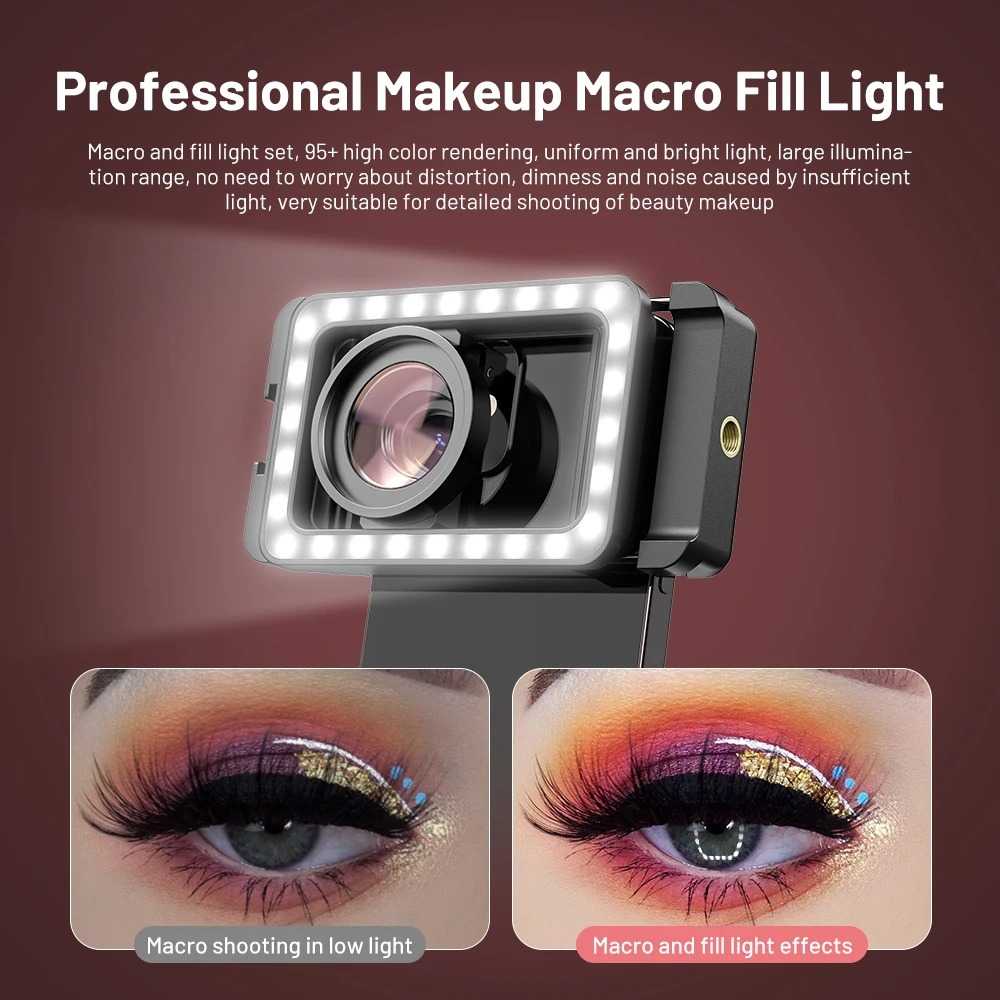 Jual APEXEL Lensa Kamera HP 2in1 Macro Lens 15X with LED Fill