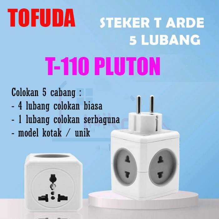 Jual TOFUDA T-110 pluton Steker T Arde 5 Lubang / Colokan