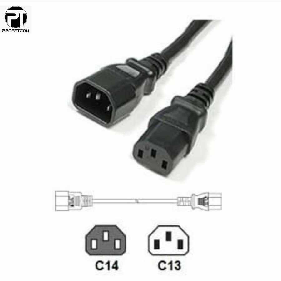 Jual Profftech Kabel Power CPU to Monitor UPS C14-C15 1.5 Meter