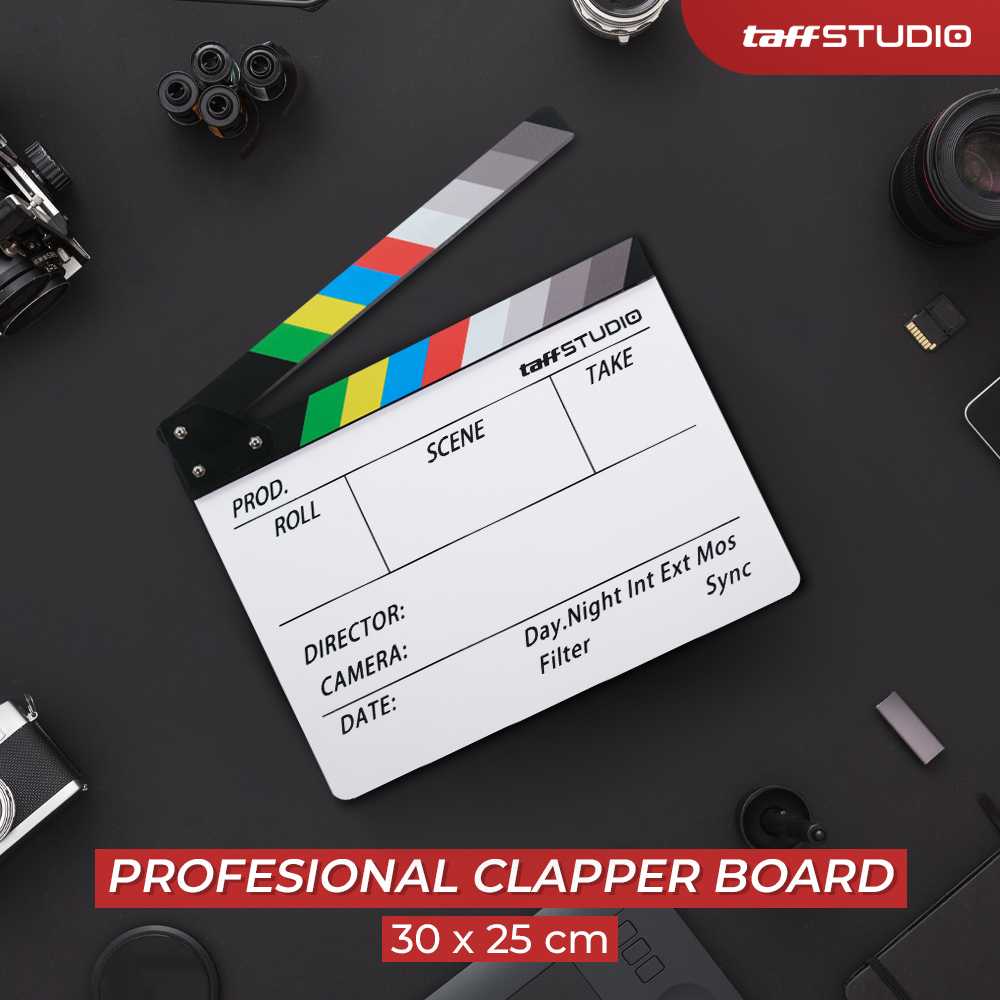 Jual TaffSTUDIO Profesional Clapper Board Colorful Acrylic